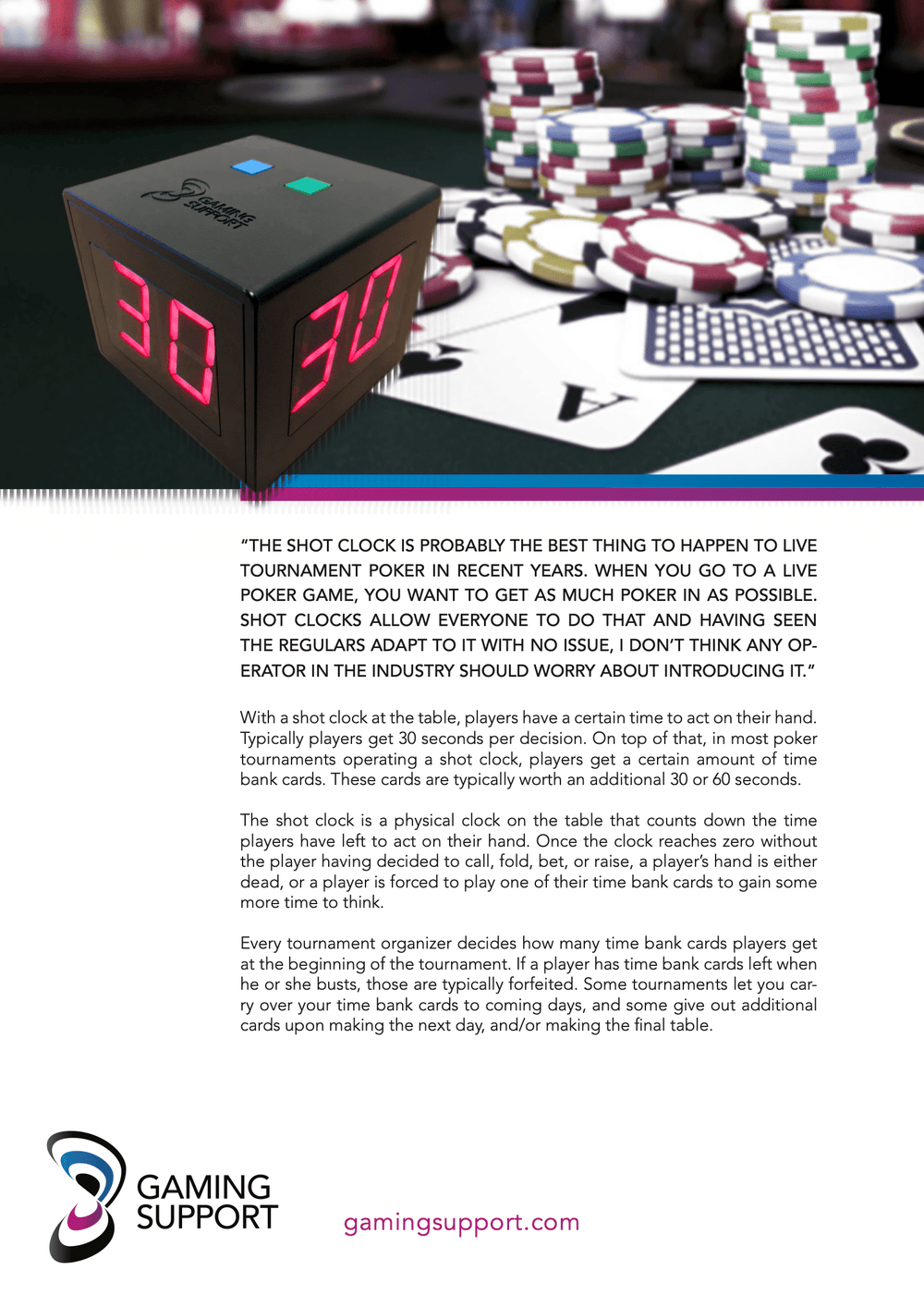 Poker Shot Clock, Professional Poker Count Down Timer
