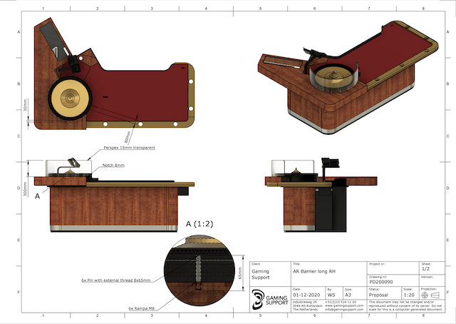 Roulette Wheel Crowd Control Shield Acrylic